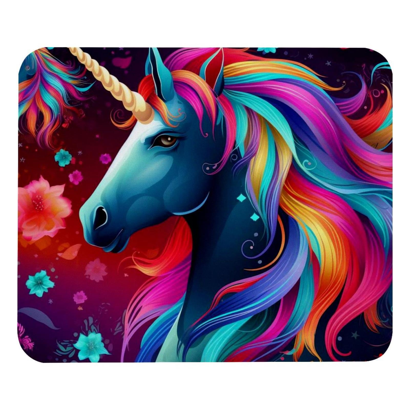 Rainbow Unicorn Computer Mouse Pad,Rubber Mouse Mat for Gaming, Office ...