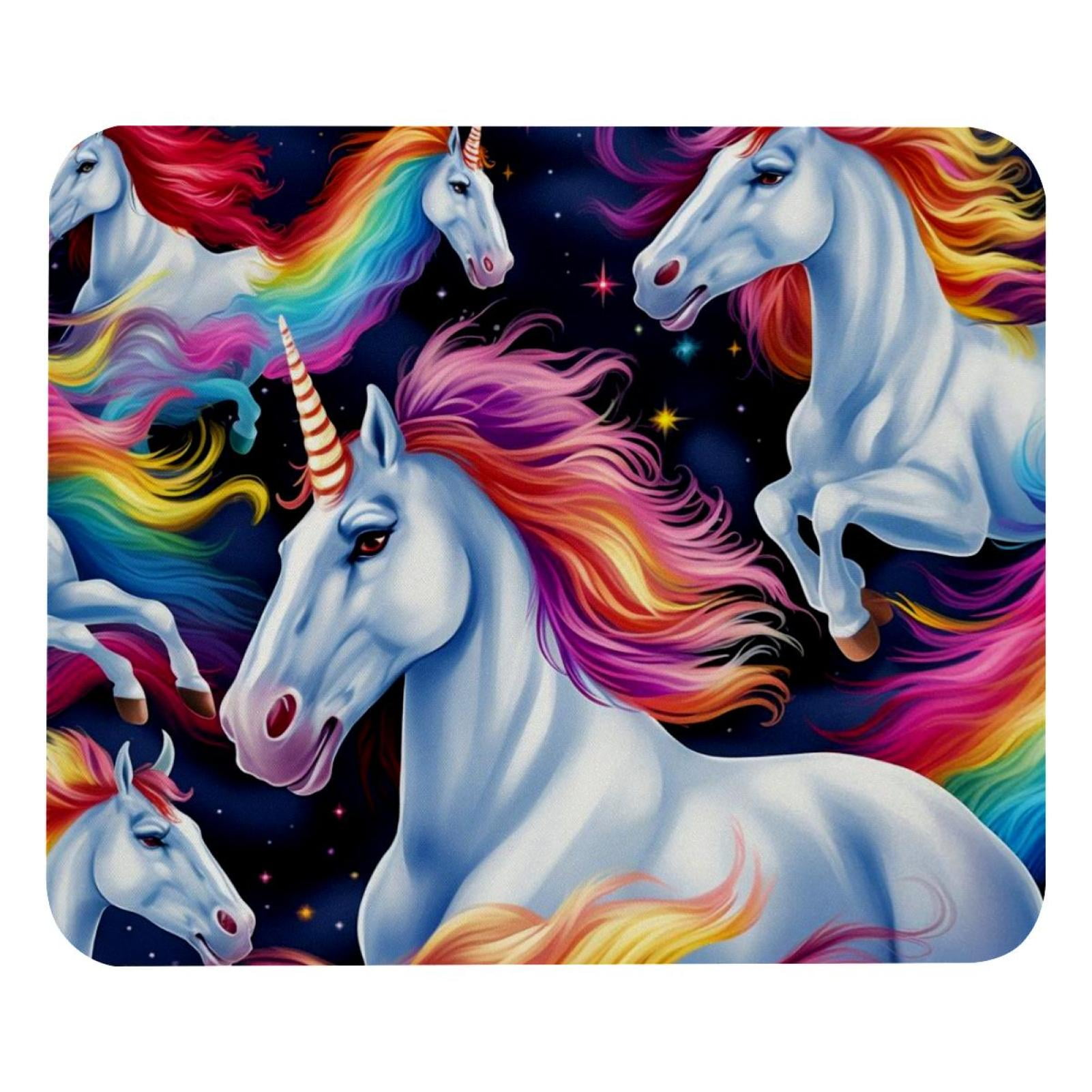 Rainbow Unicorn Computer Mouse Pad,Rubber Mouse Mat for Gaming, Office ...