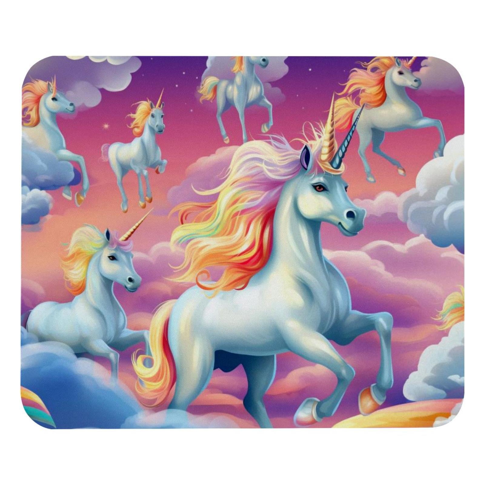 Rainbow Unicorn Computer Mouse Pad,Rubber Mouse Mat for Gaming, Office ...