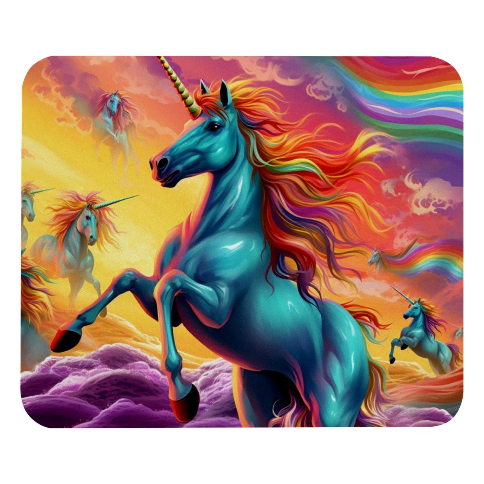 Rainbow Unicorn Computer Mouse Pad,Rubber Mouse Mat for Gaming, Office ...
