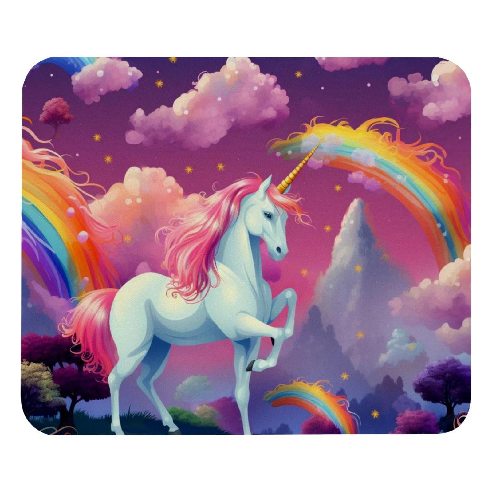 Rainbow Unicorn Computer Mouse Pad,Rubber Mouse Mat for Gaming, Office ...