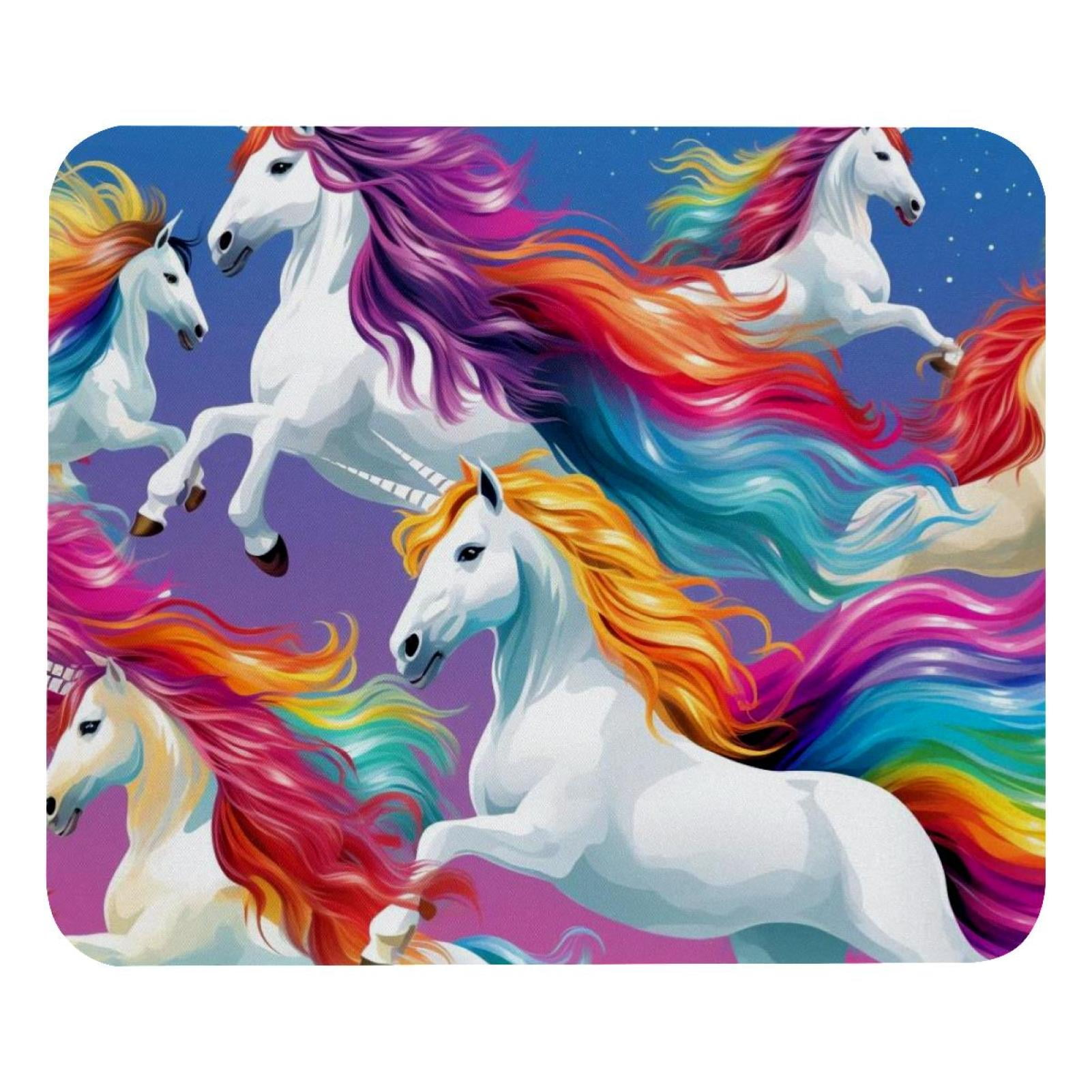Rainbow Unicorn Computer Mouse Pad,Rubber Mouse Mat for Gaming, Office ...