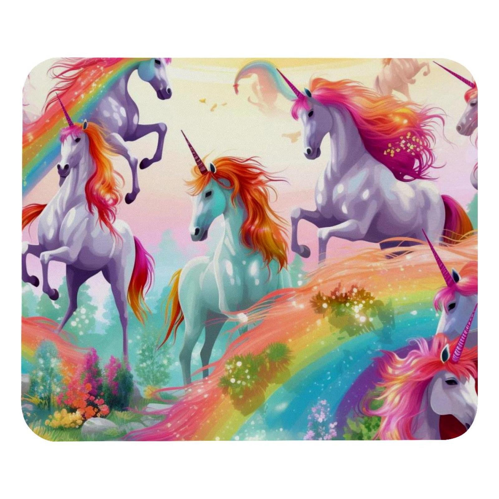 Rainbow Unicorn Computer Mouse Pad,Rubber Mouse Mat for Gaming, Office ...