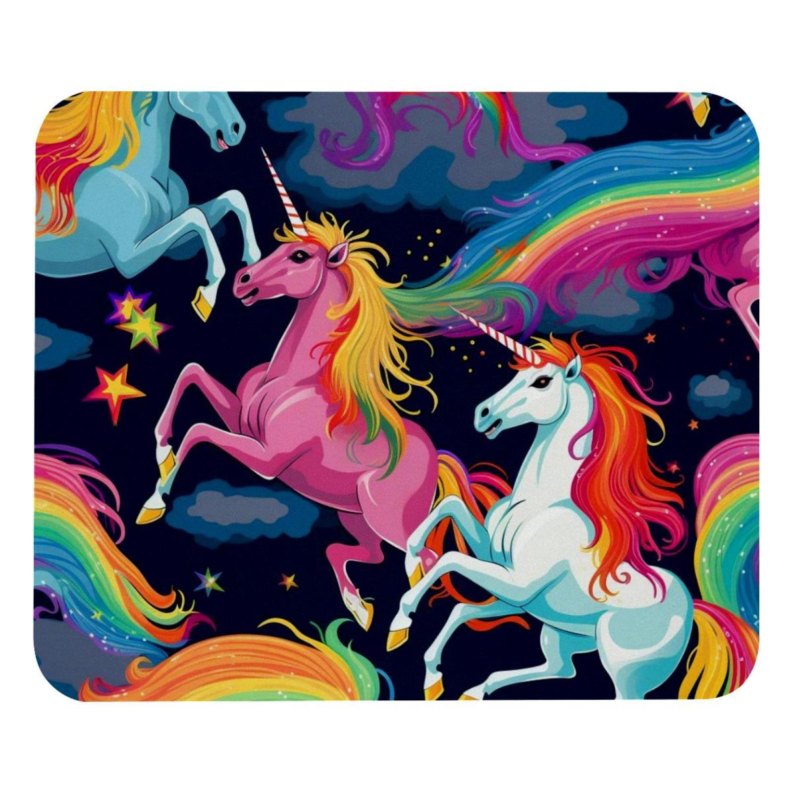 Rainbow Unicorn Computer Mouse Pad,Rubber Mouse Mat for Gaming, Office ...