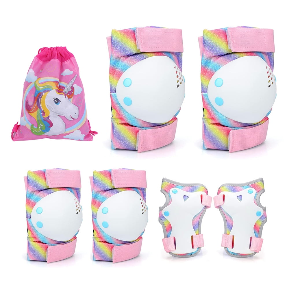 Rainbow Unicorn Knee Pads for Kids Knee Elbow Pads Wrist Guards with ...