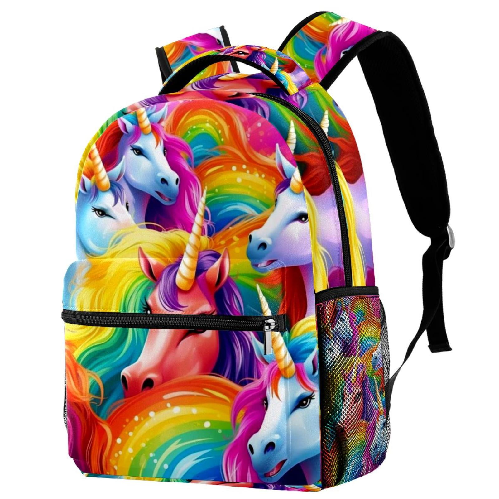 Rainbow Unicorn Lightweight Backpacks Roomy Interior, Casual Backpack ...