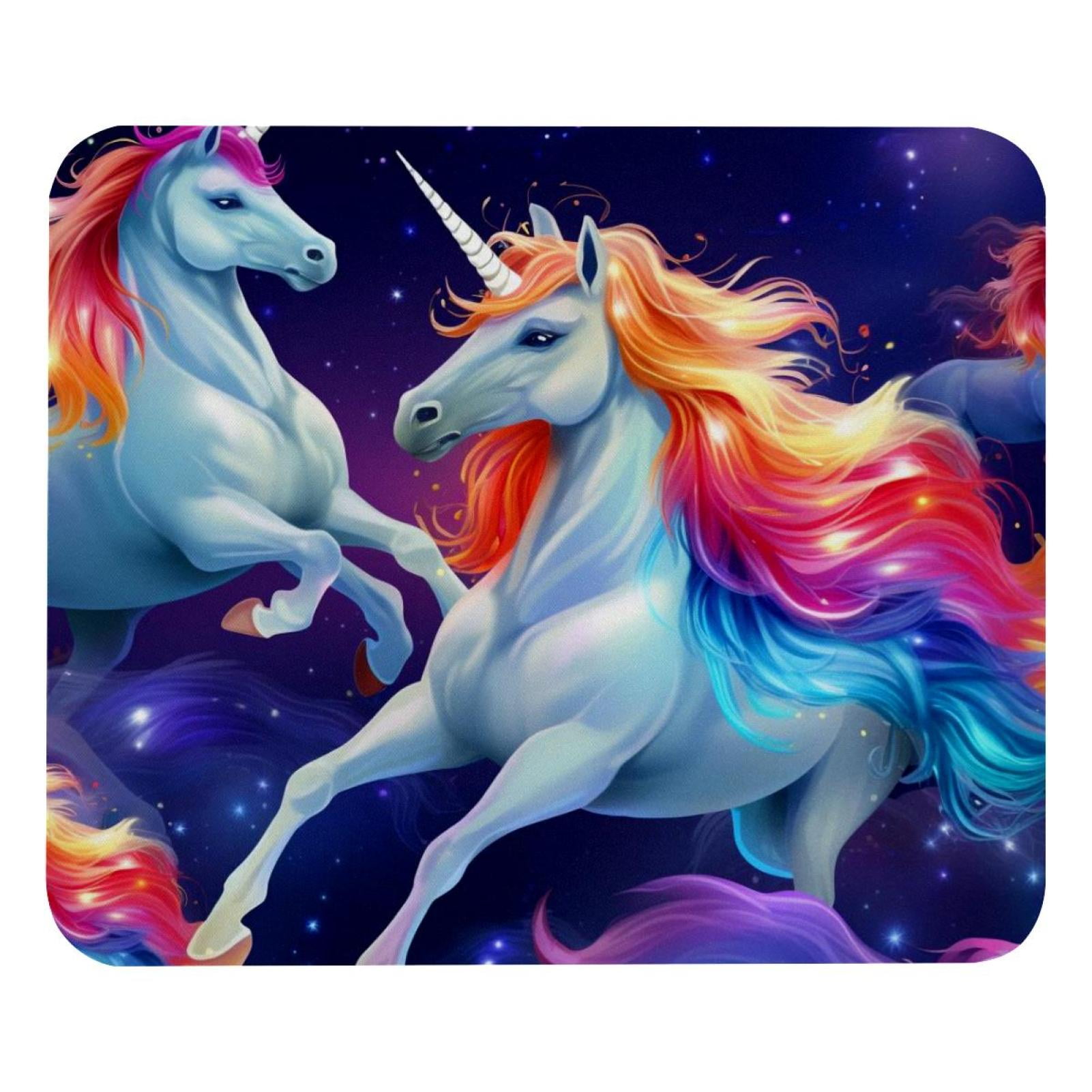 Rainbow Unicorn Mouse Pad, Cloth with Rubberized Base - Walmart.com