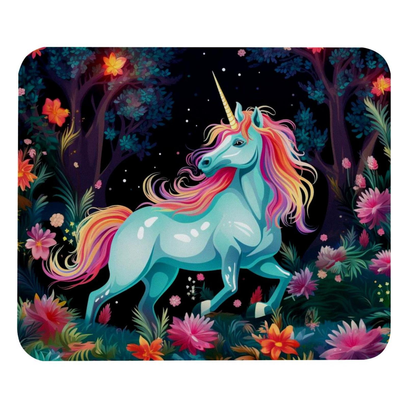 Rainbow Unicorn Mouse Pad, Personality Design Rubber Base for Office ...