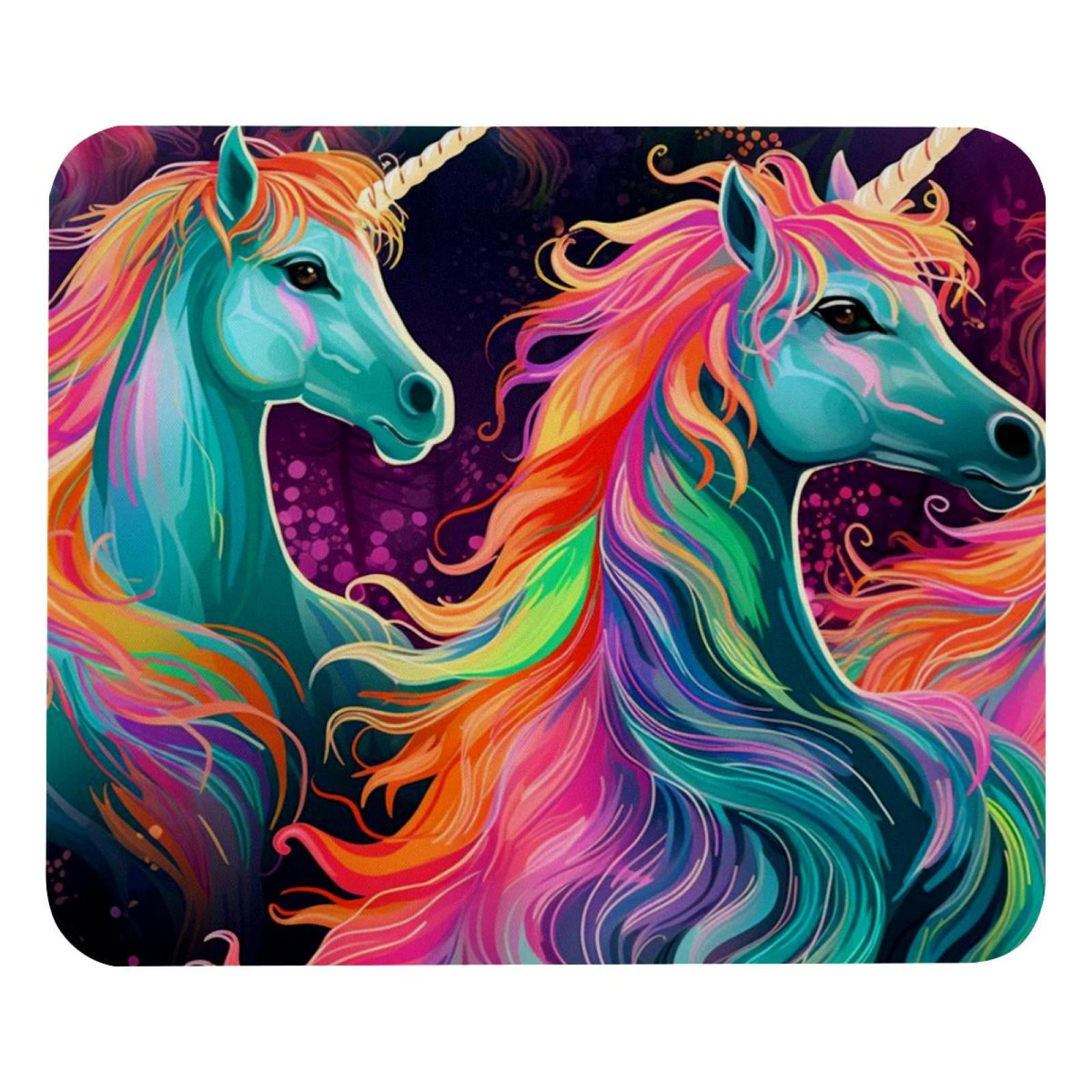 Rainbow Unicorn Mouse Pad, Personality Design Rubber Base for Office ...