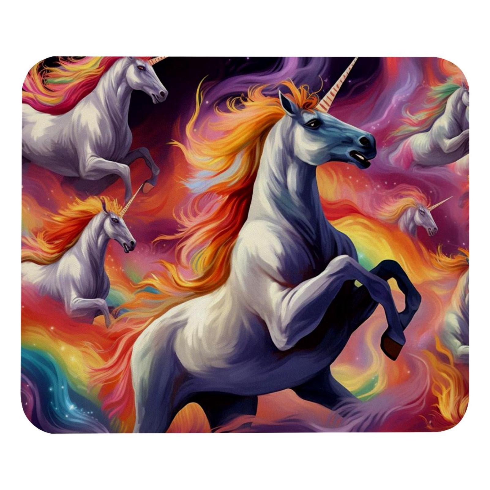 Rainbow Unicorn Mouse Pad, Personality Design Rubber Base for Office ...