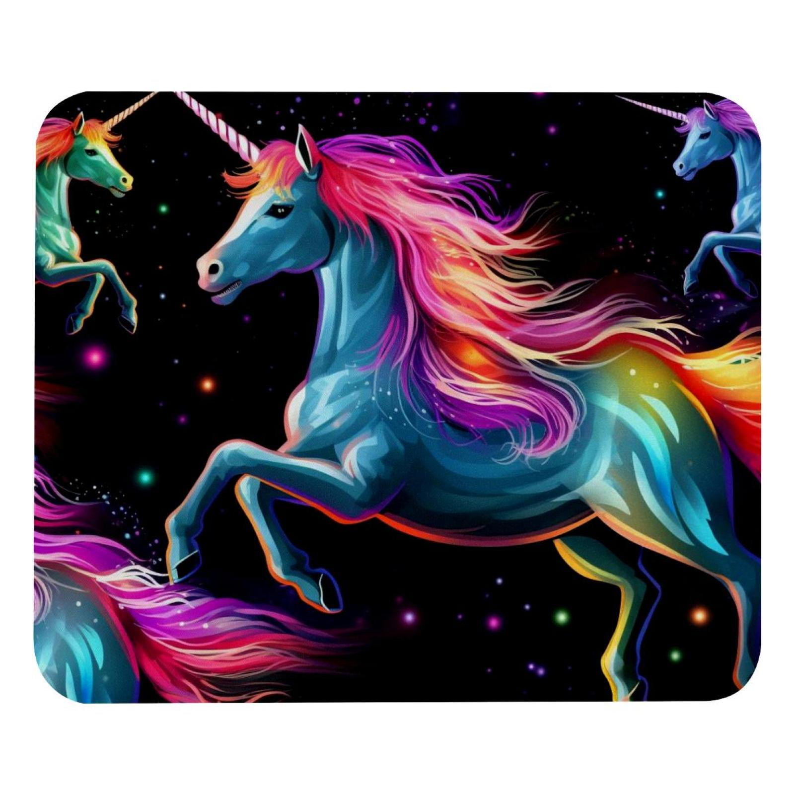 Rainbow Unicorn Mouse Pad, Rubber Base Computer Mouse Pads for Wireless ...