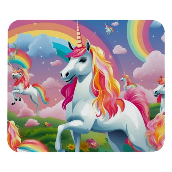 Rainbow Unicorn Mouse Pad, Rubber Base Computer Mouse Pads for Wireless ...