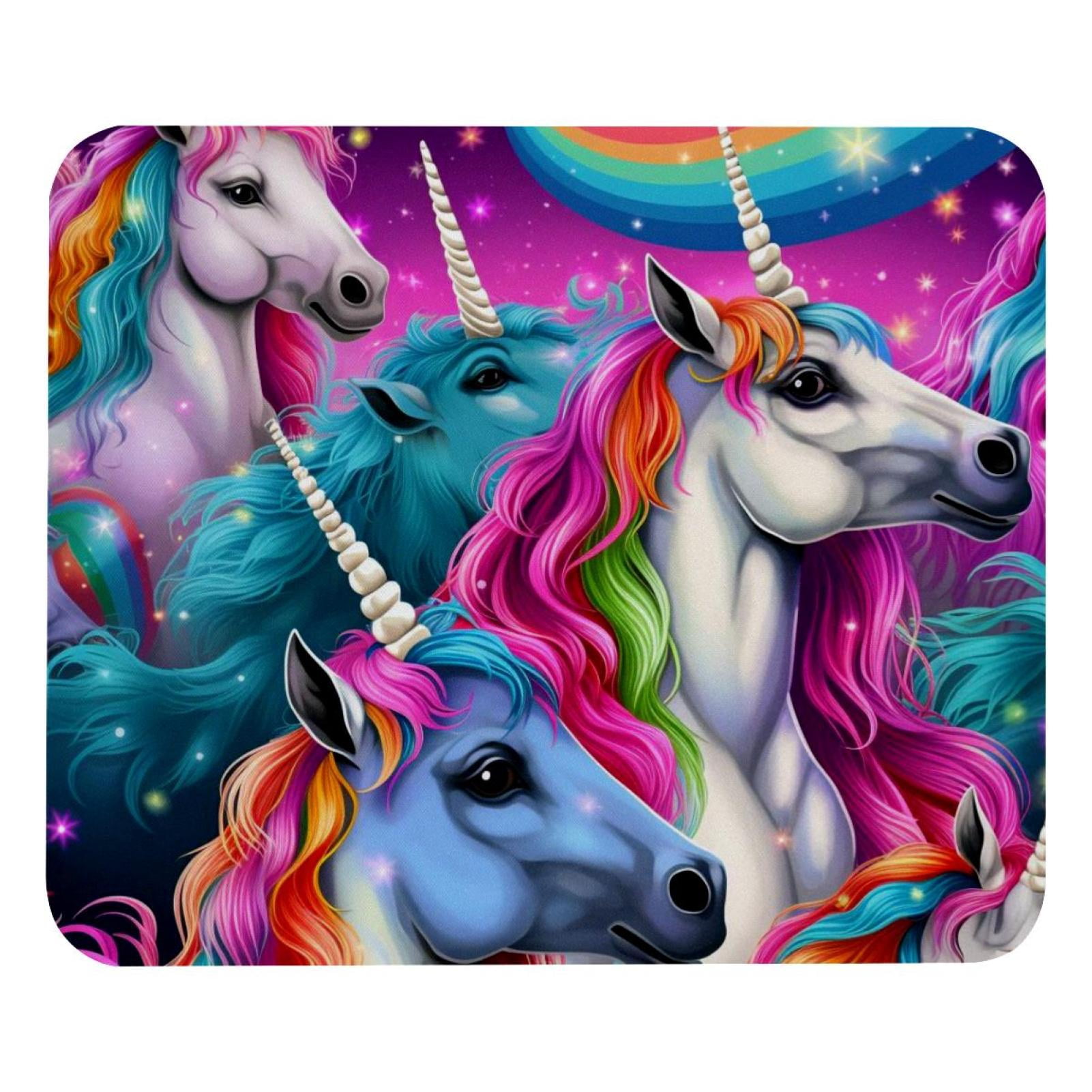 Rainbow Unicorn Mouse Pad , Soft Cute Computer Mouse Mat with Rubber ...