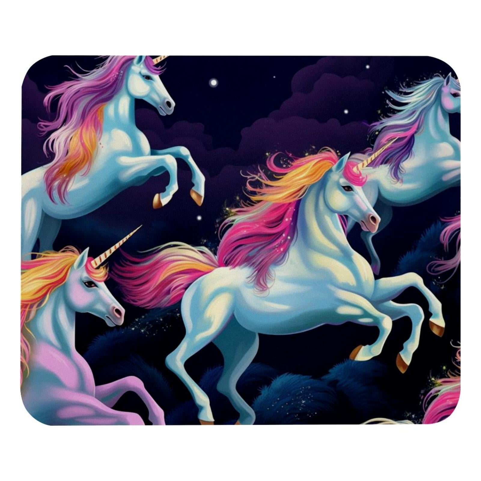 Rainbow Unicorn Mouse Pad , Soft Cute Computer Mouse Mat with Rubber ...