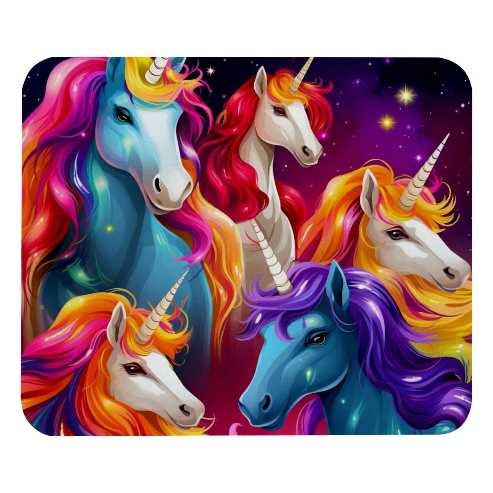 Rainbow Unicorn Mouse Pad , Soft Cute Computer Mouse Mat with Rubber ...