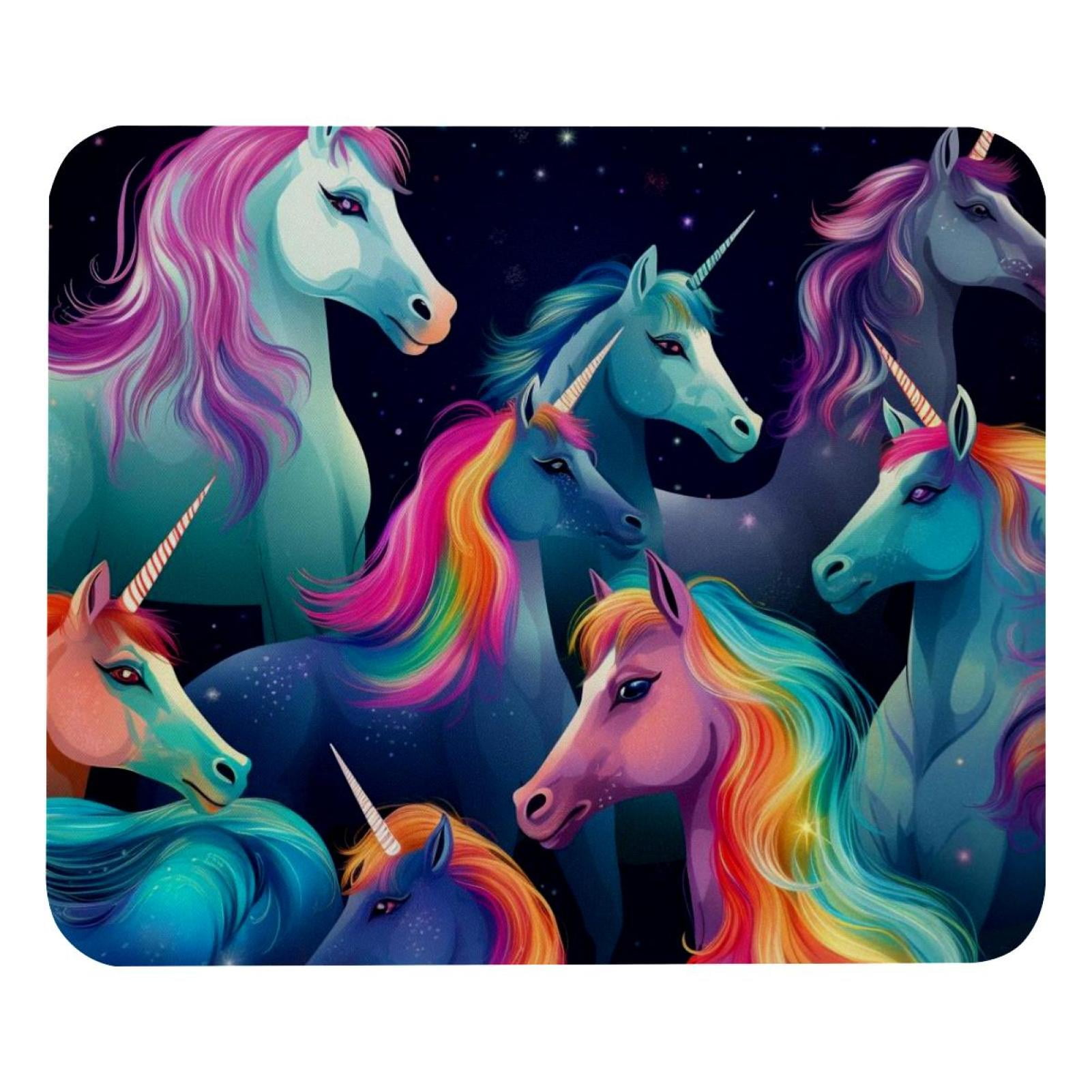 Rainbow Unicorn Mouse Pad , Soft Cute Computer Mouse Mat with Rubber ...