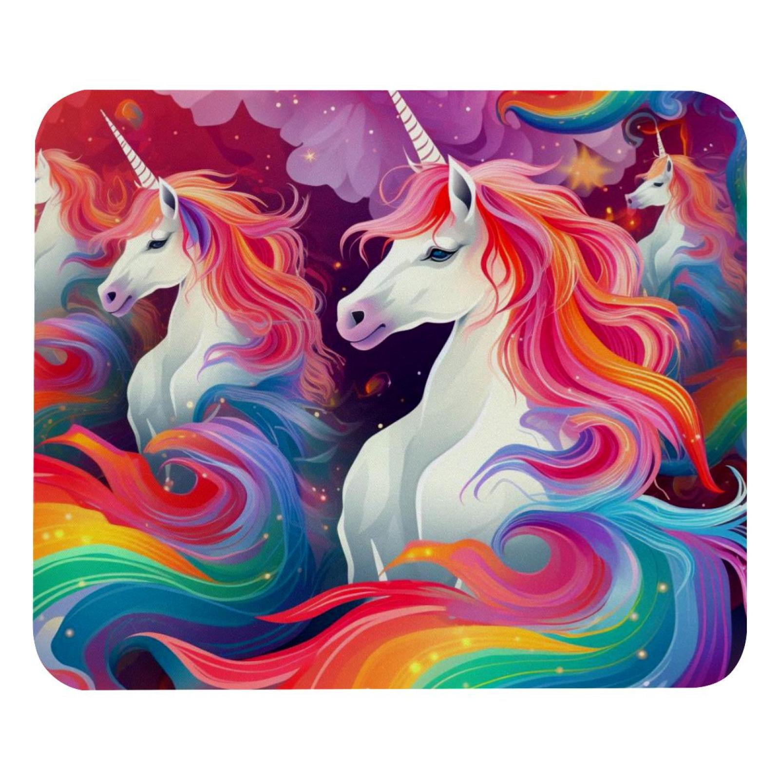Rainbow Unicorn Mouse Pad for Laptop Wireless Mouse Home Office Travel ...