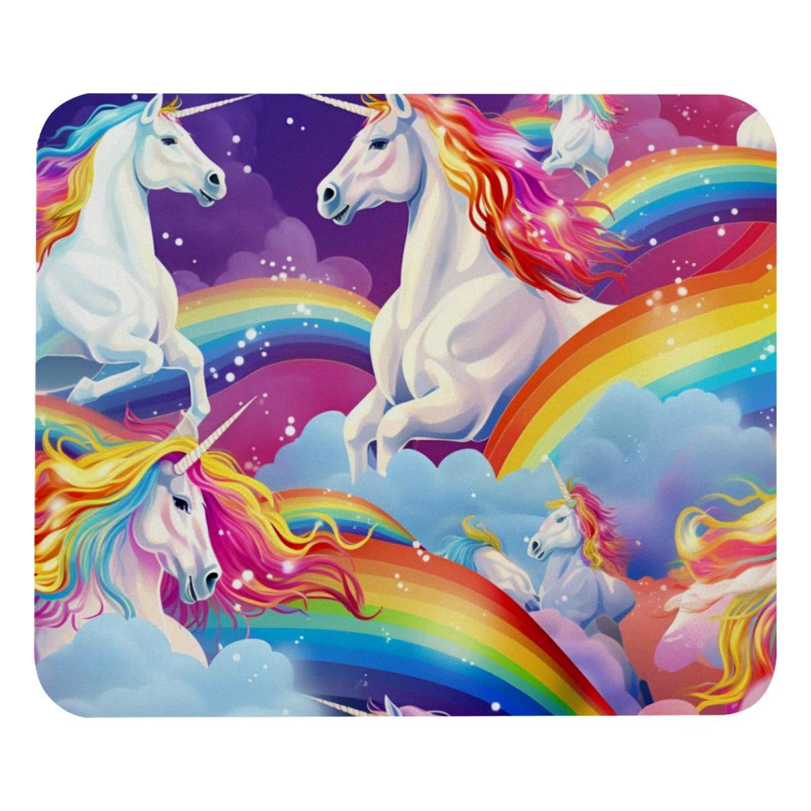 Rainbow Unicorn Mouse Pad for Laptop Wireless Mouse Home Office Travel ...