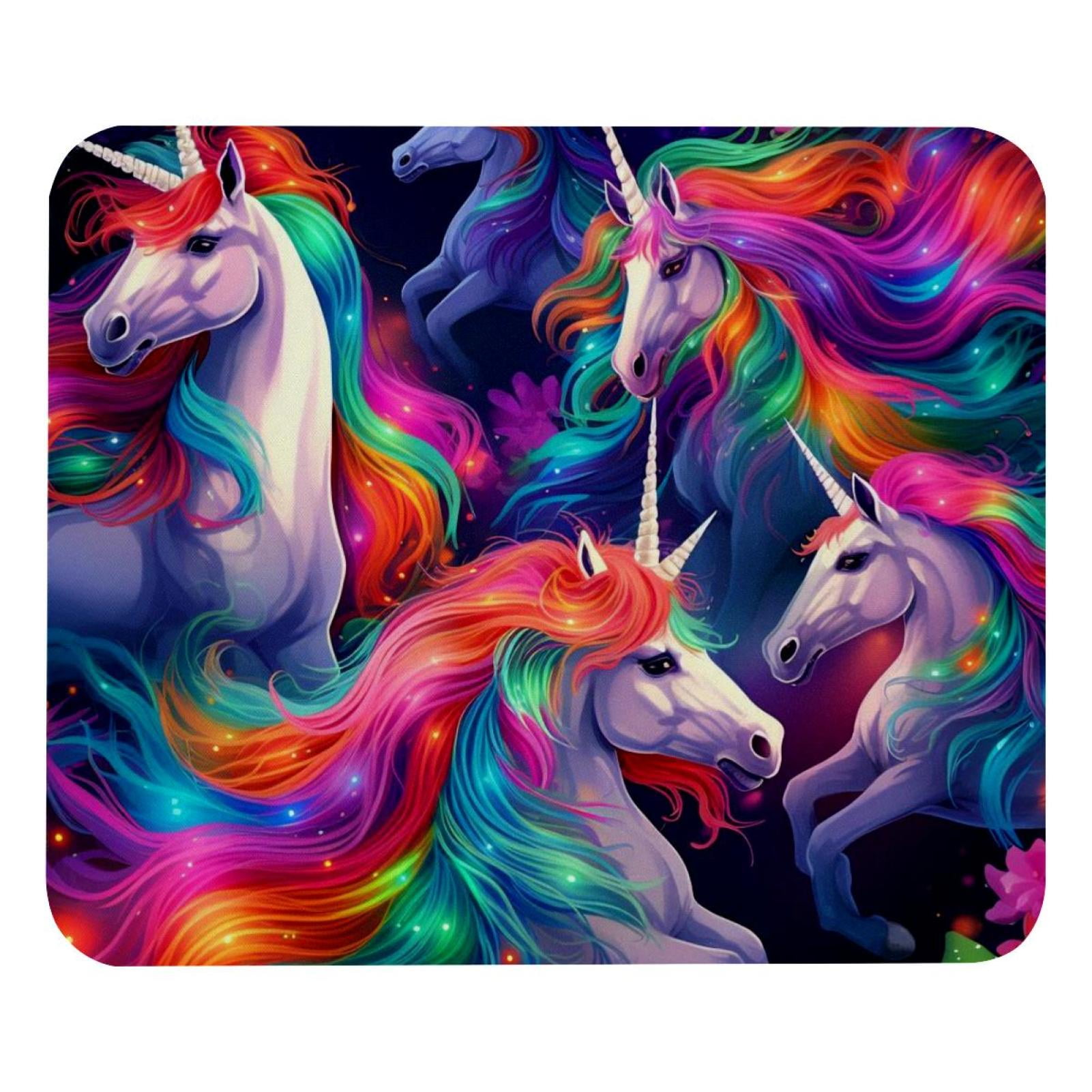 Rainbow Unicorn Mouse Pad for Laptop Wireless Mouse Home Office Travel ...