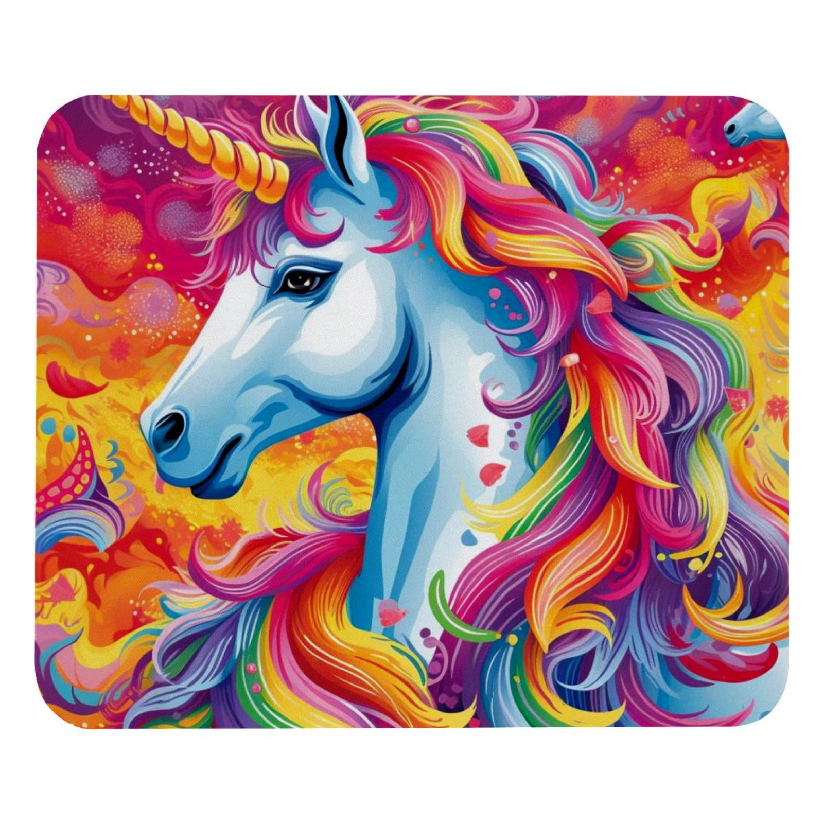 Rainbow Unicorn Mouse Pad for Wireless Mouse Home Office Desk Laptop with Rubber Base - Walmart.com