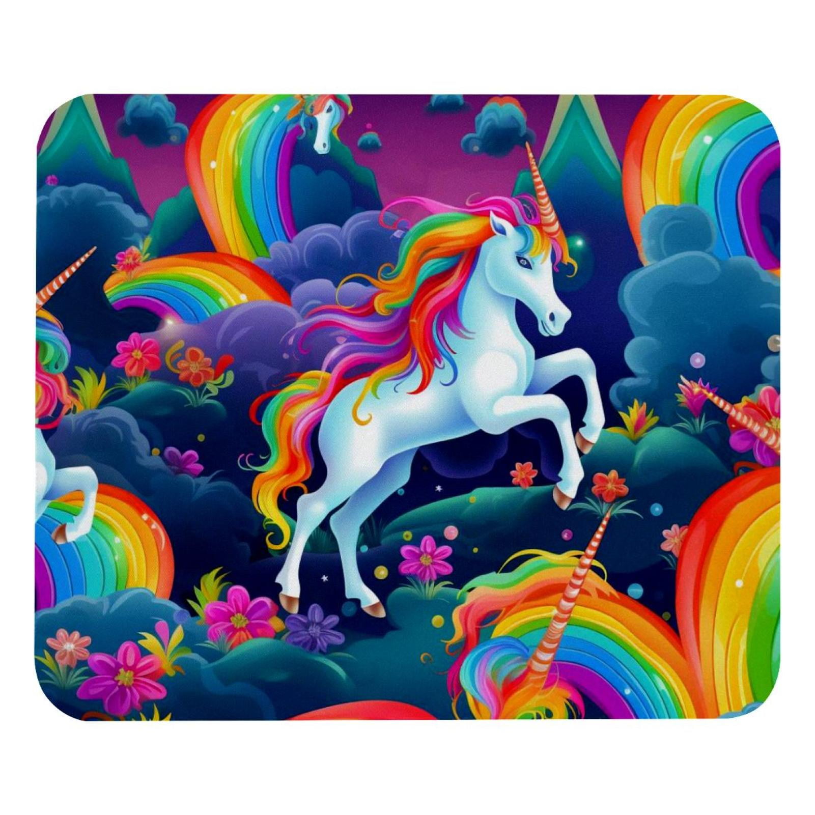 Rainbow Unicorn Mouse Pad for Wireless Mouse Home Office Desk Laptop ...