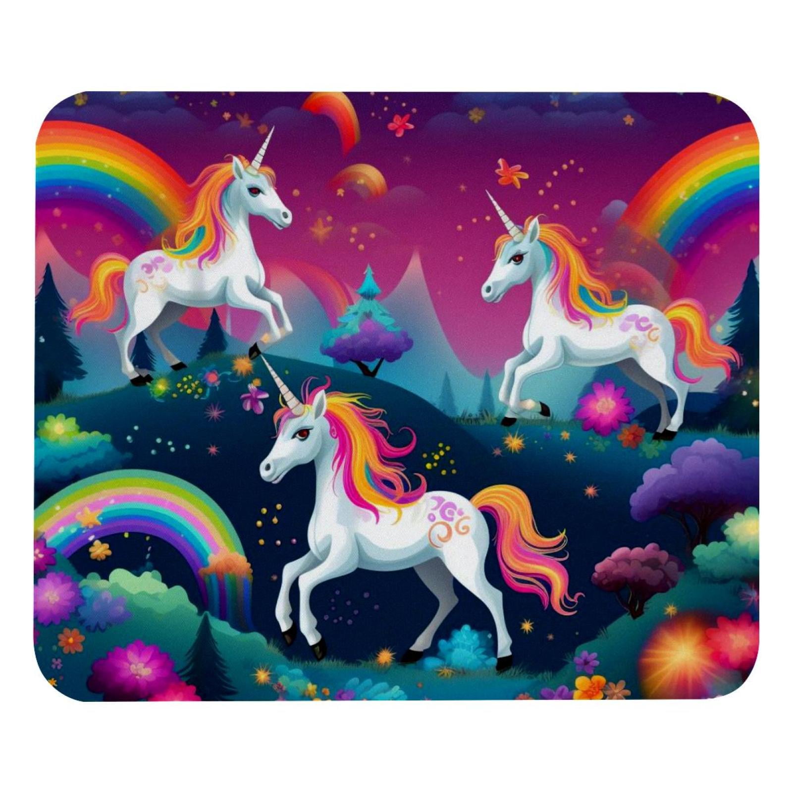 Rainbow Unicorn Mouse Pad for Wireless Mouse Home Office Desk Laptop ...