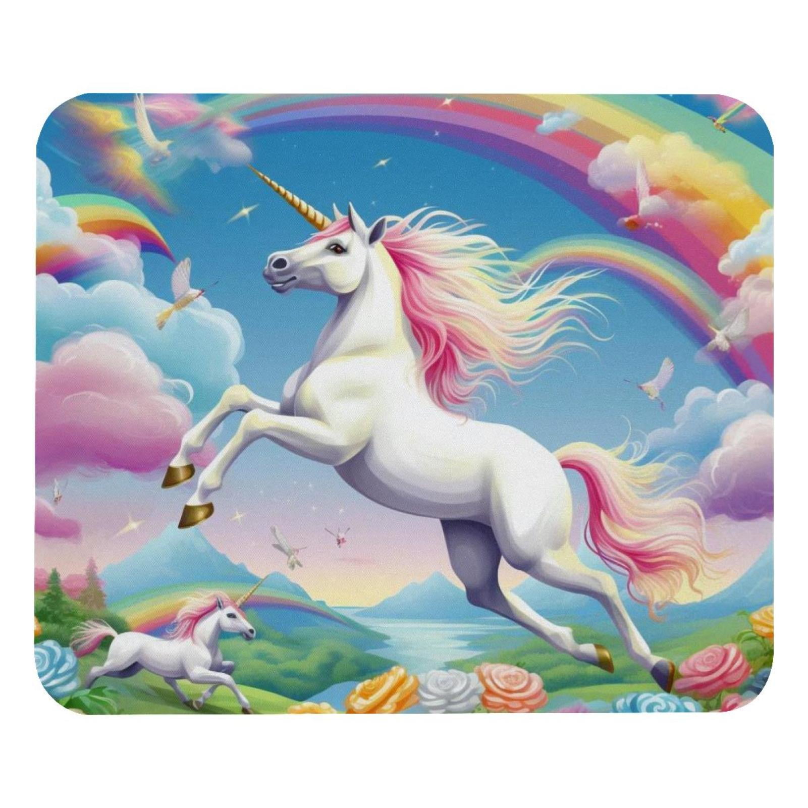 Rainbow Unicorn Mouse Pad for Wireless Mouse Home Office Desk Laptop ...