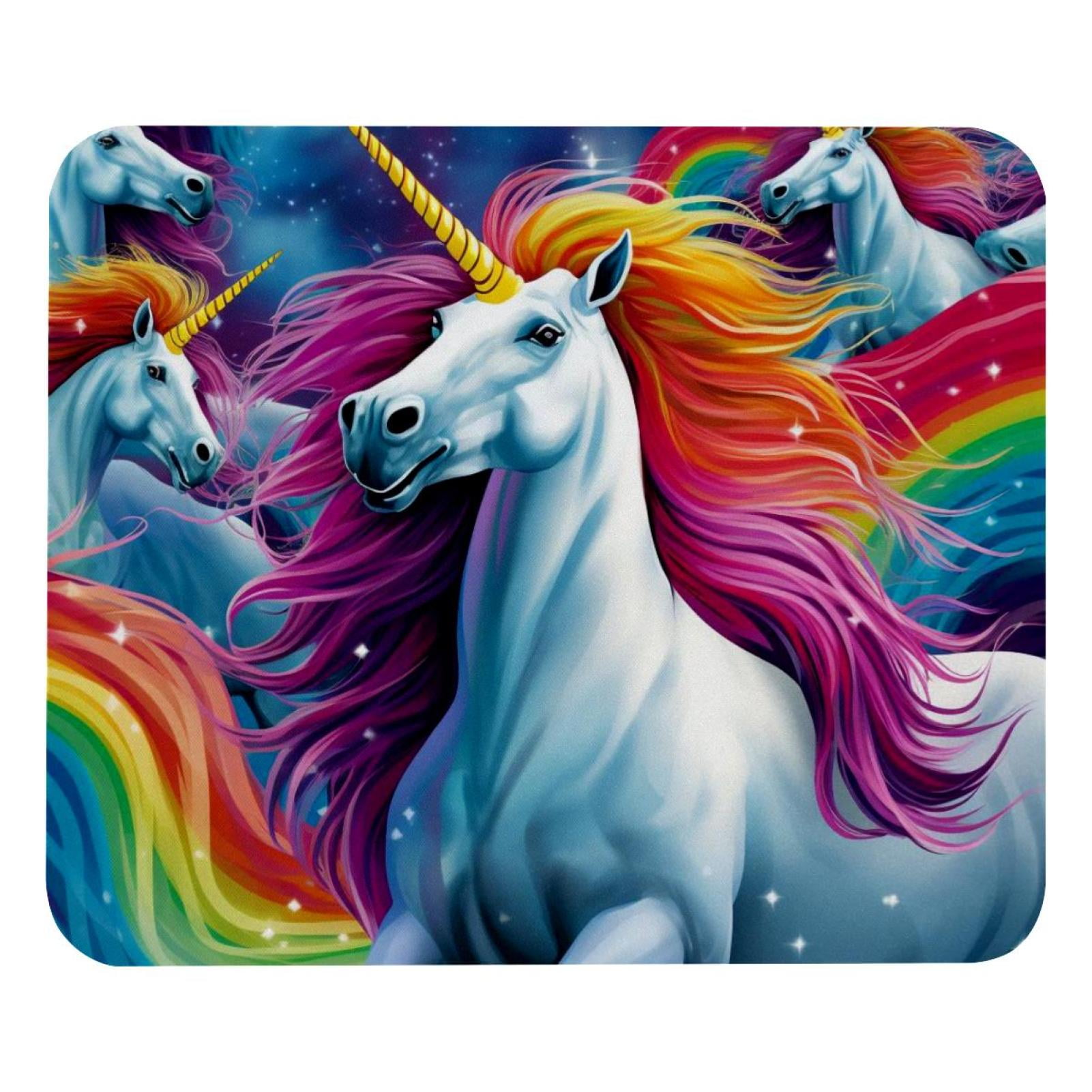 Rainbow Unicorn Mouse Pad for Wireless Mouse Home Office Desk Laptop ...