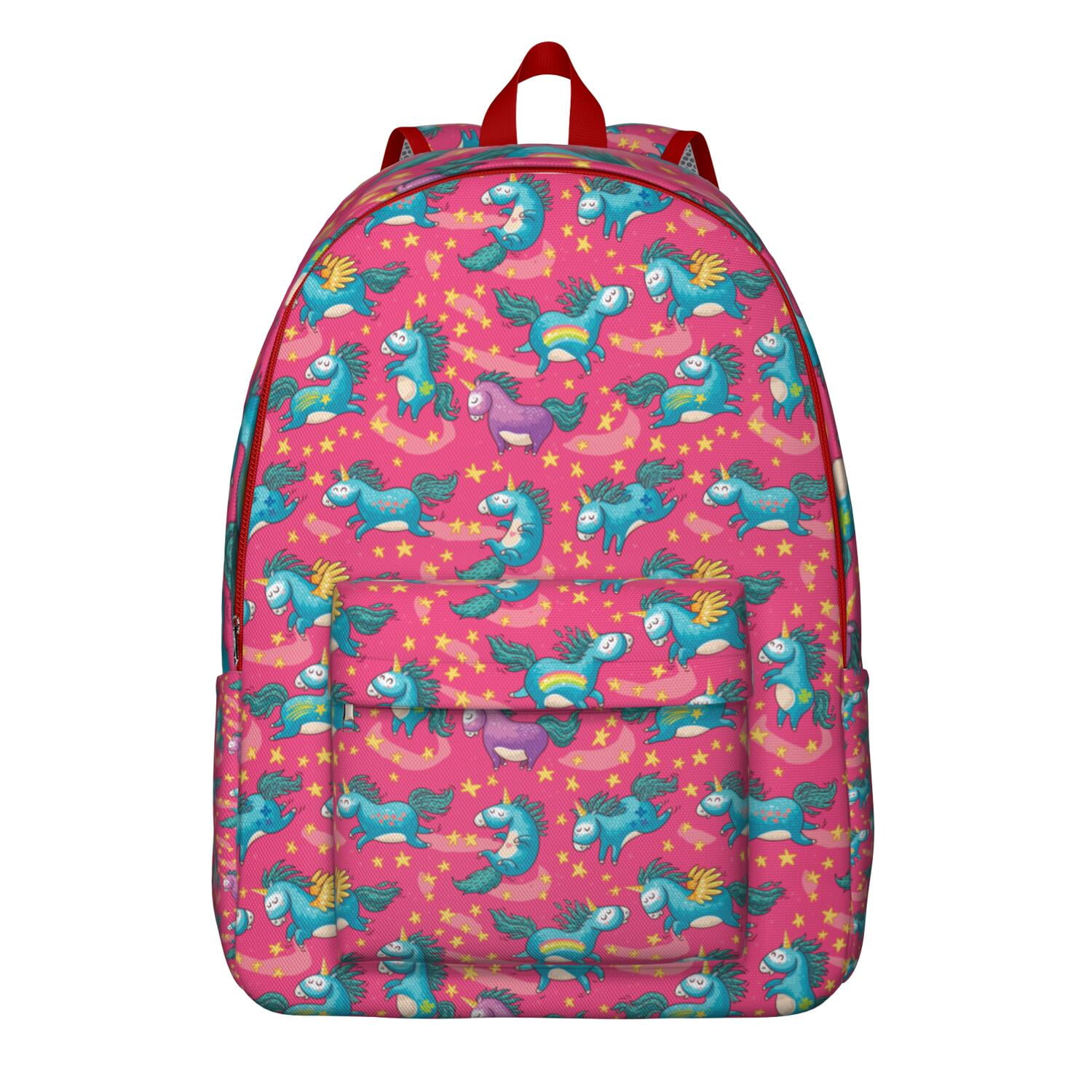 Rainbow Unicorn School Backpack, Waterproof Bookbag with Cute Cartoon ...