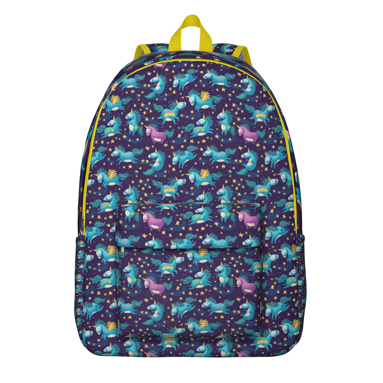 Rainbow Unicorn School Backpack, Waterproof Bookbag with Cute Cartoon ...