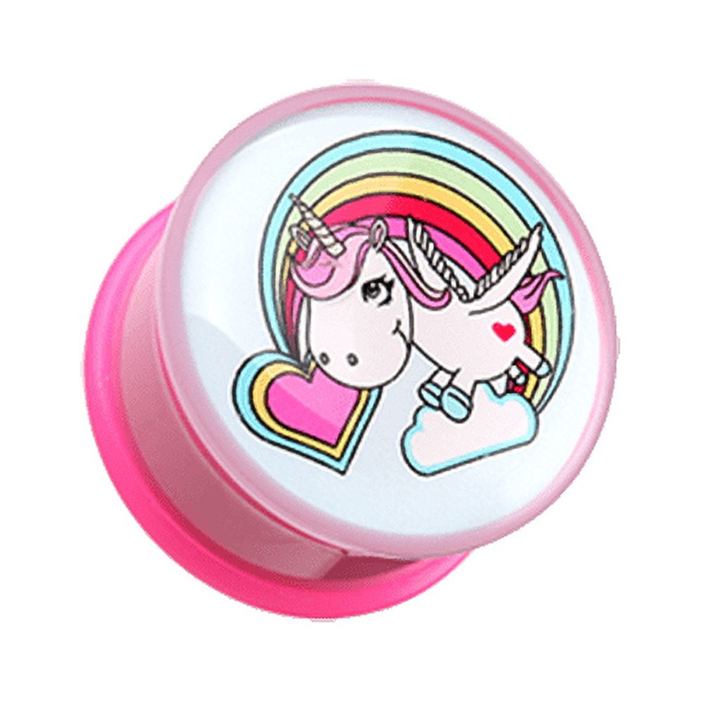 Rainbow Unicorn Single Flared Ear Gauge Plug - Walmart.com