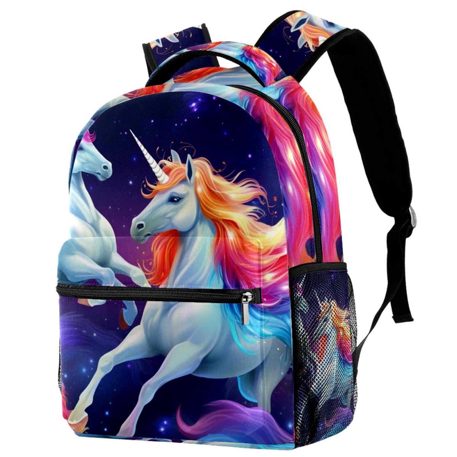 Rainbow Unicorn Sky Purple Lightweight Backpacks Roomy Interior, Casual ...