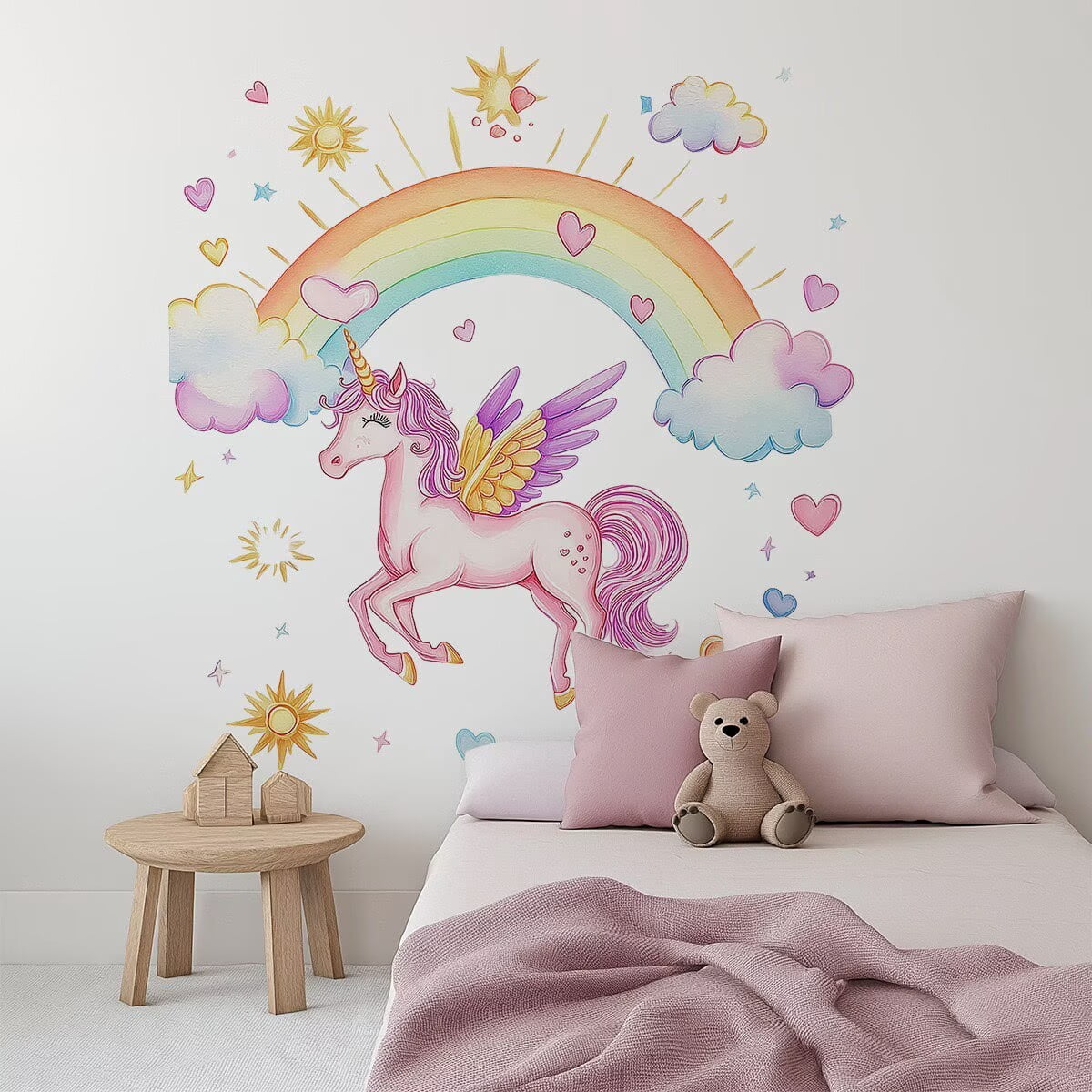 Rainbow Unicorn Wall Decals Unicorn Wall Stickers Rainbow wall decal ...