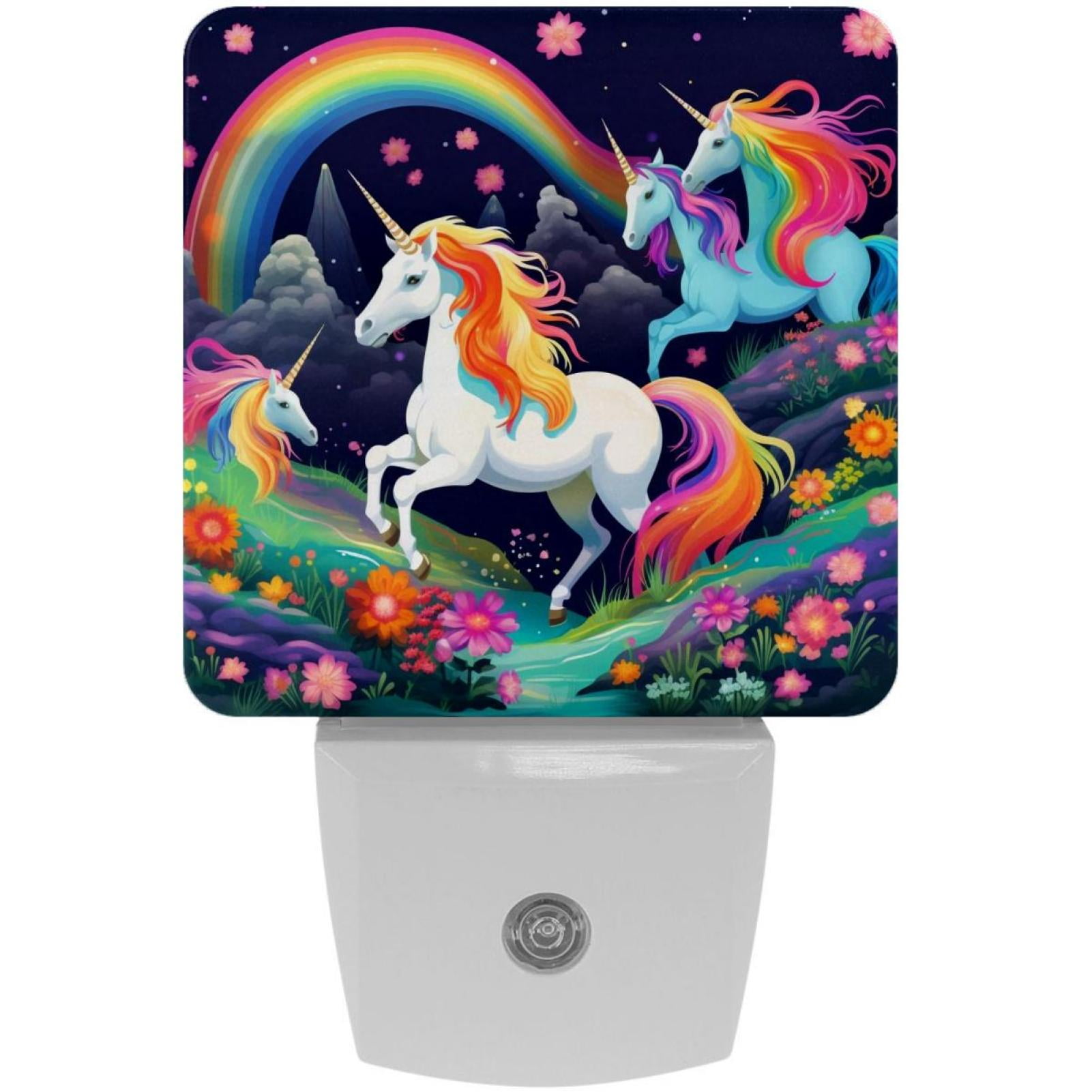 Rainbow Unicorns LED Square Night Light - Compact and Energy Efficient ...