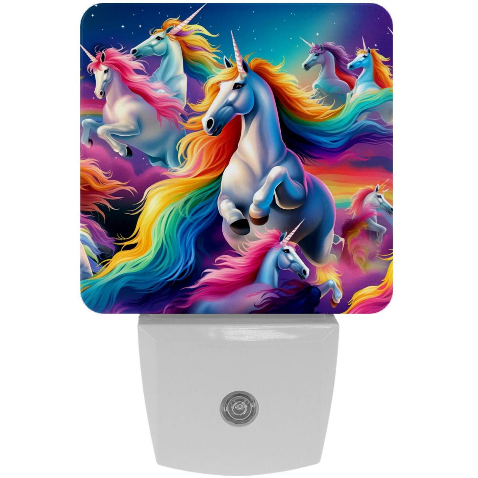 Rainbow Unicorns LED Square Night Light - Compact and Energy Efficient ...