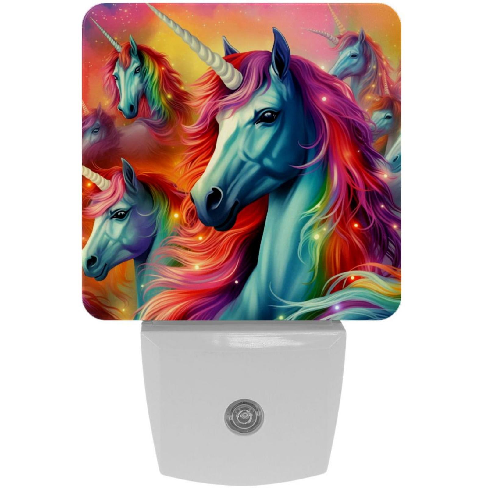 Rainbow Unicorns LED Square Night Light - Compact and Energy Efficient ...