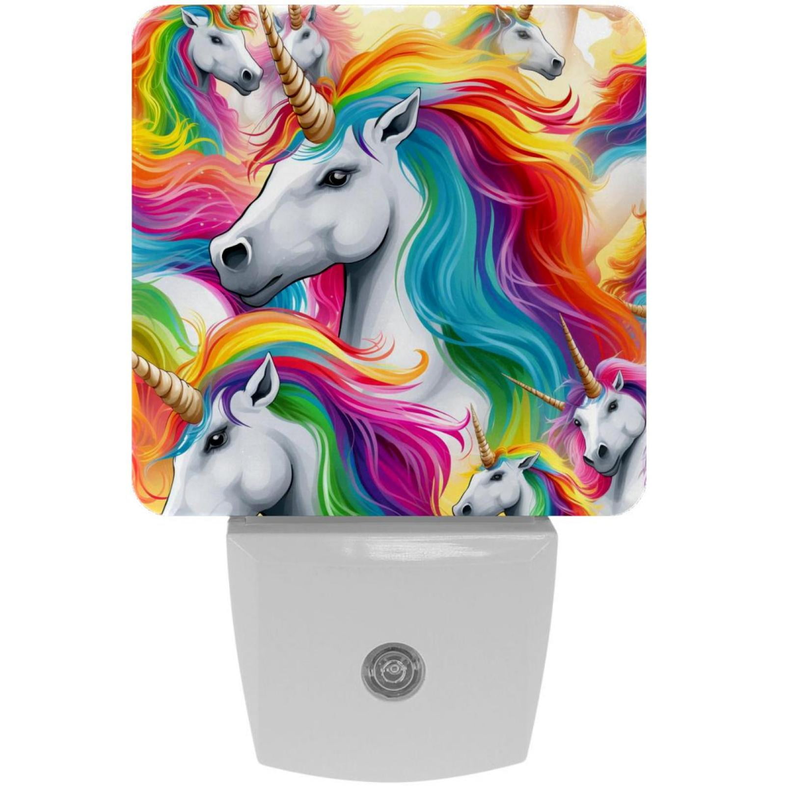 Rainbow Unicorns LED Square Night Light - Energy Efficient and Stylish ...