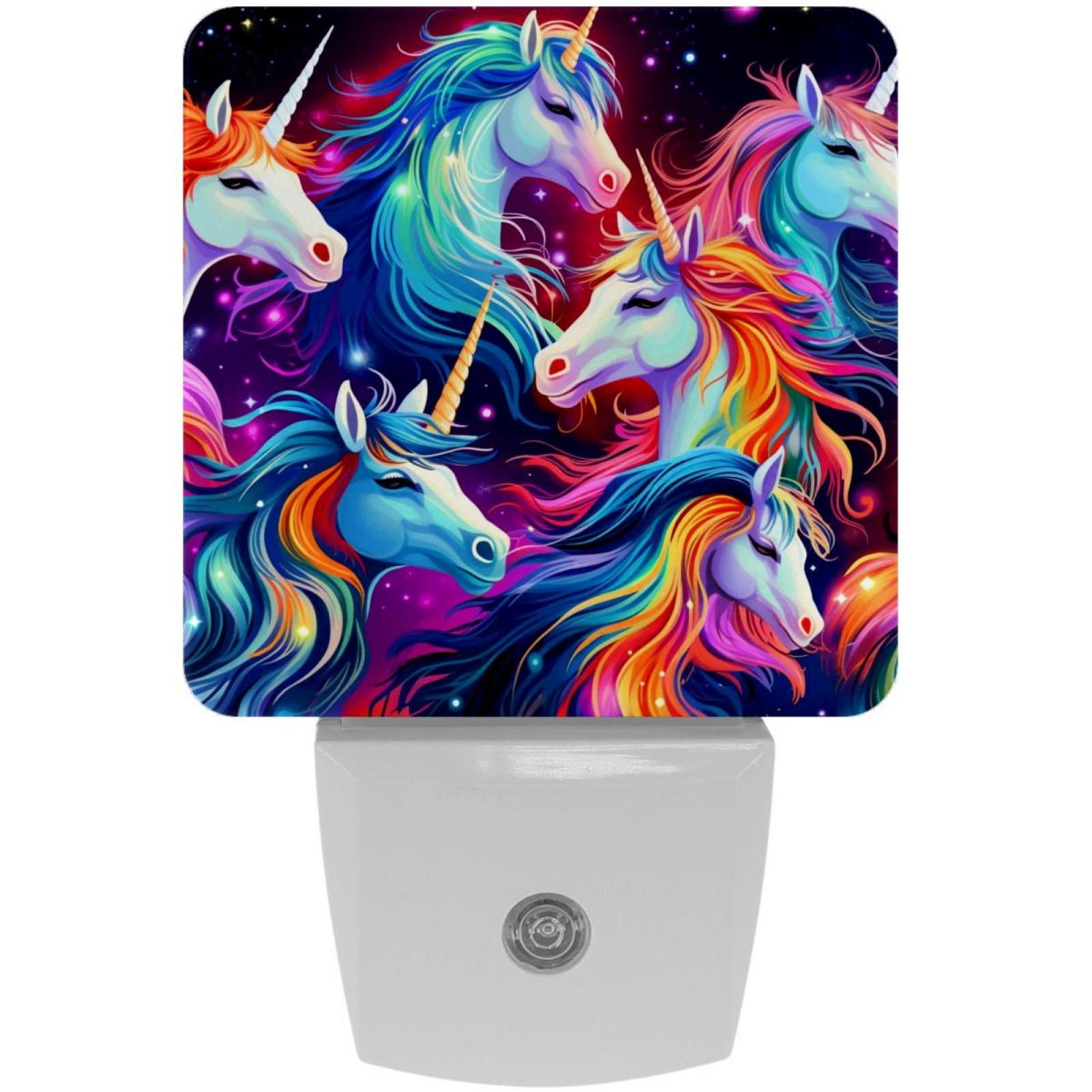 Rainbow Unicorns LED Square Night Light - Energy Efficient and Stylish ...