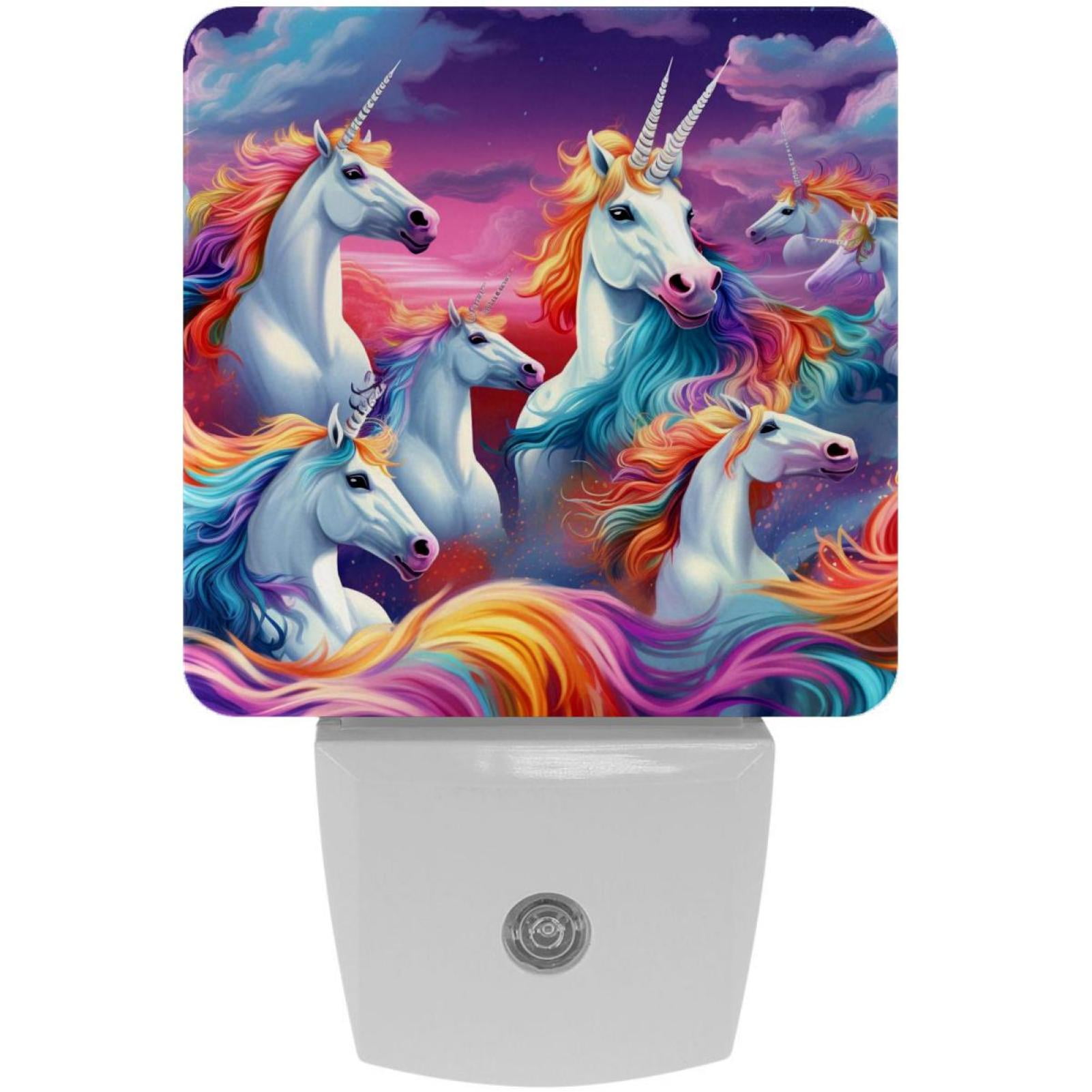 Rainbow Unicorns LED Square Night Light - Energy Efficient and Stylish ...