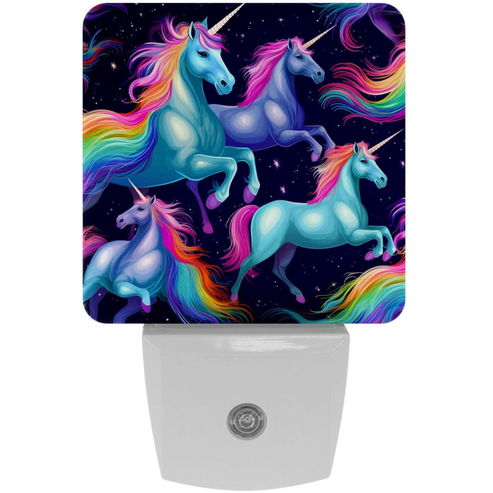 Rainbow Unicorns LED Square Night Light - Small and Bright Square ...