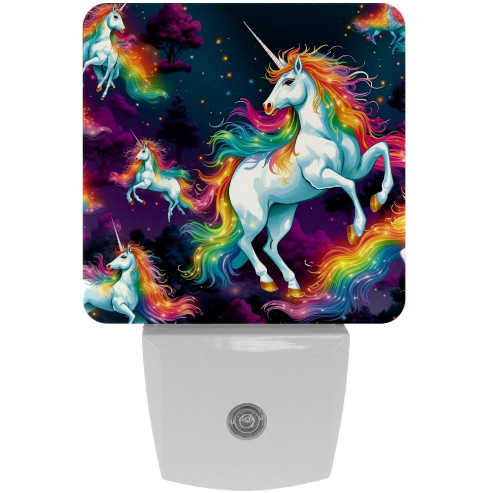 Rainbow Unicorns LED Square Night Light - Small and Bright Square ...