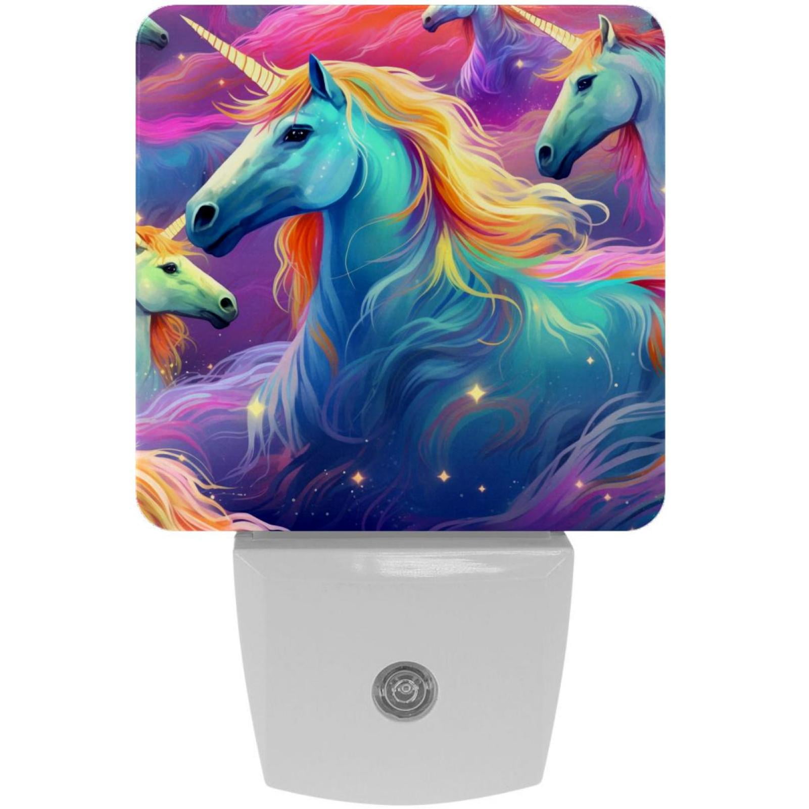 Rainbow Unicorns LED Square Night Light - Small and Bright Square ...