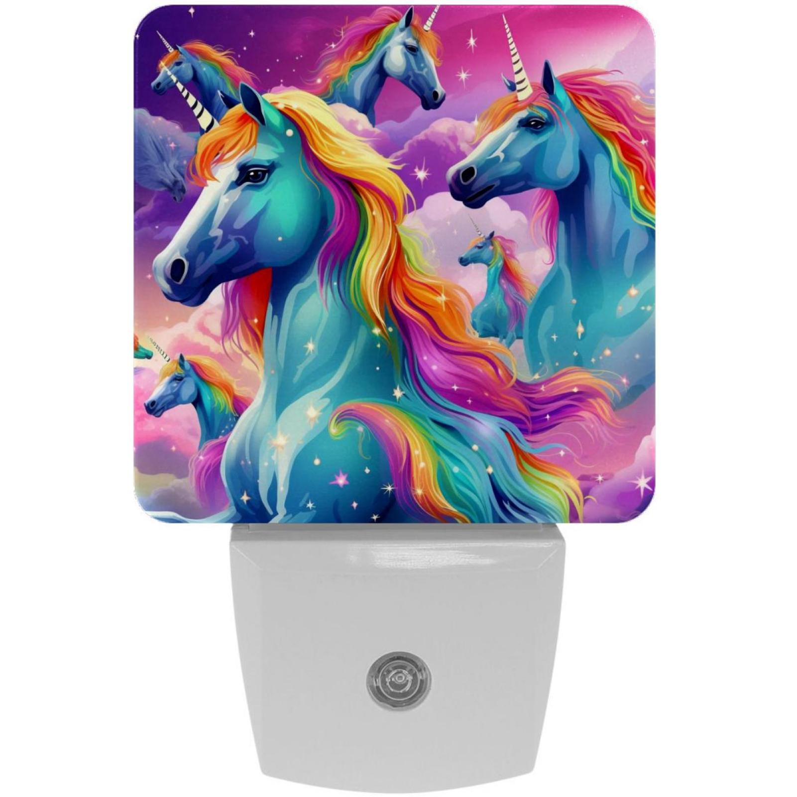 Rainbow Unicorns LED Square Night Lights for Bedroom and Living Room ...