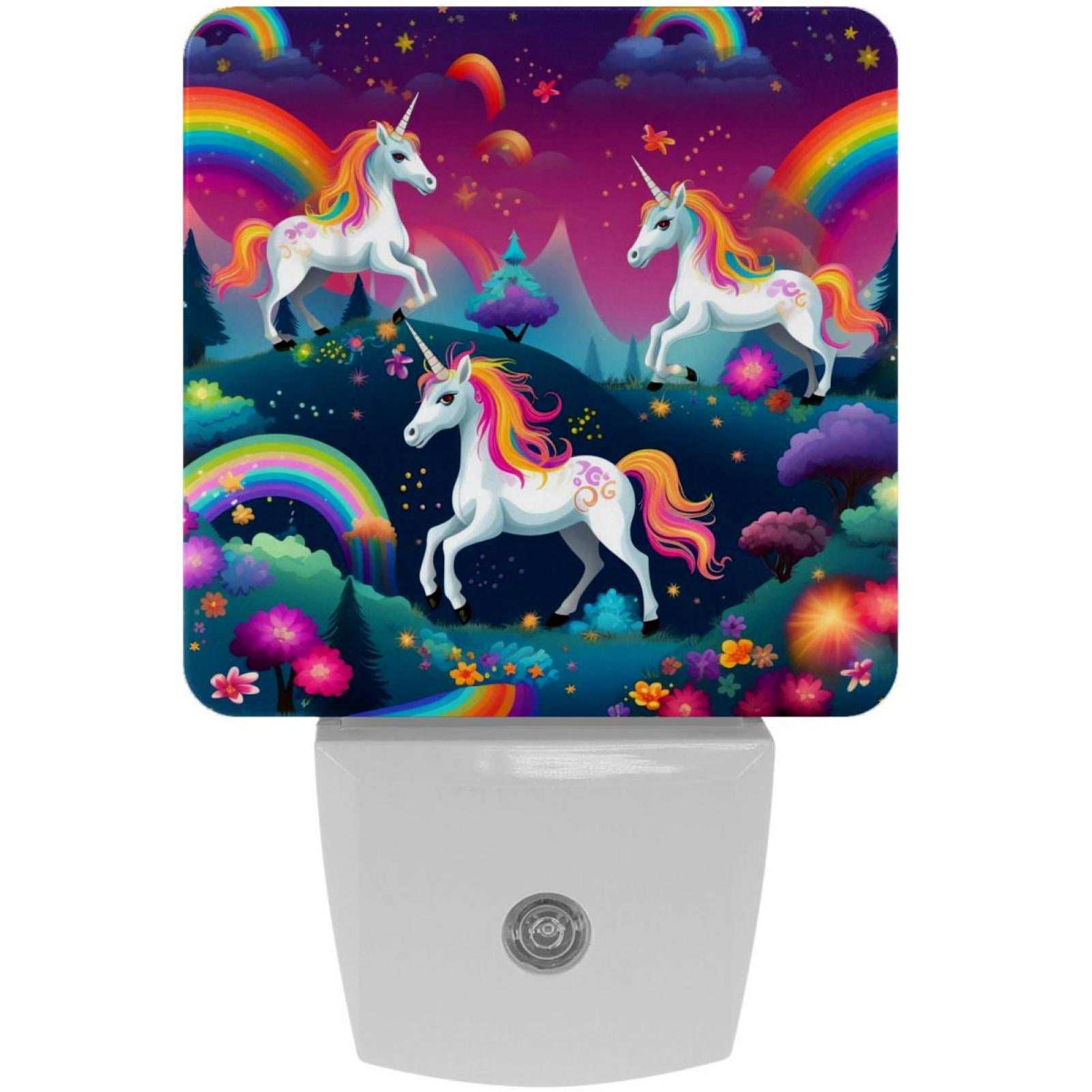 Rainbow Unicorns LED Square Night Lights: Compact and Energy-Efficient ...