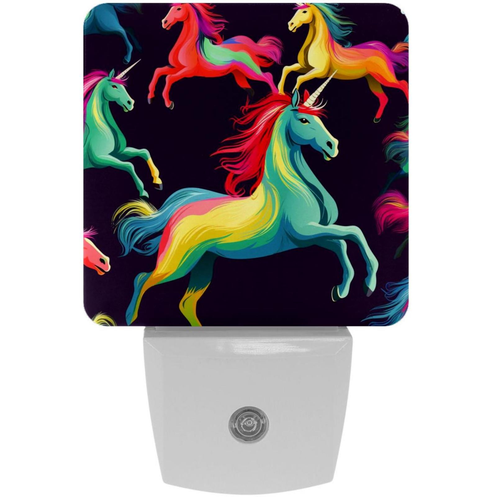 Rainbow Unicorns LED Square Night Lights - Compact and Multifunctional ...