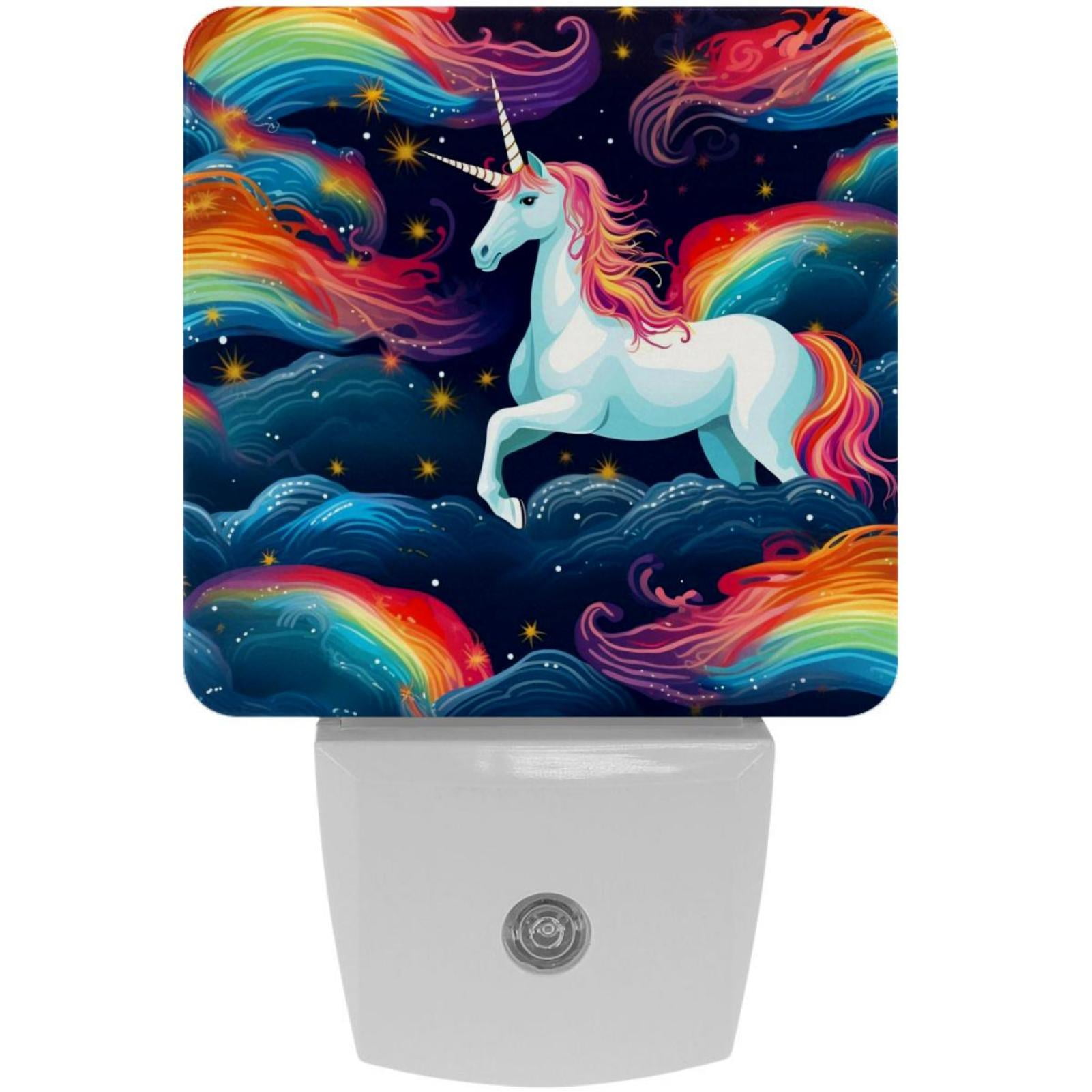 Rainbow Unicorns LED Square Night Lights - Compact and Multifunctional ...