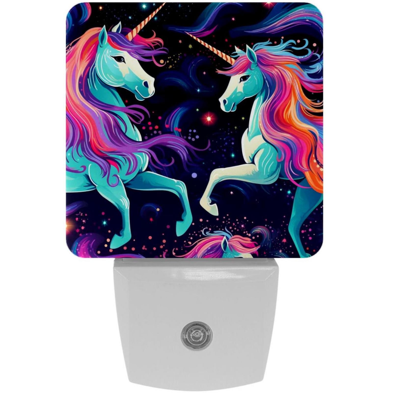 Rainbow Unicorns LED Square Night Lights - Energy Efficient and Sleek ...