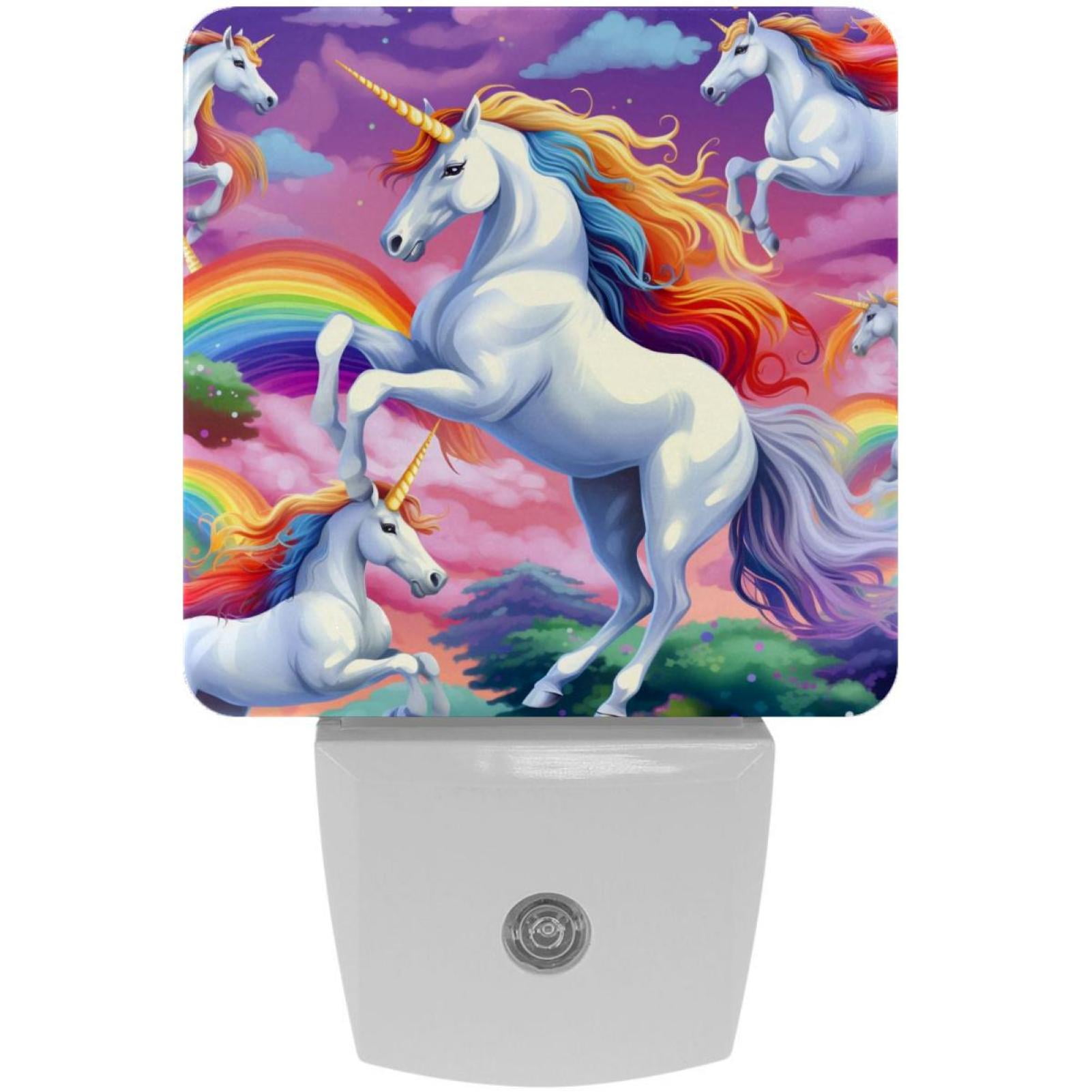 Rainbow Unicorns LED Square Night Lights - Energy Efficient and Sleek ...