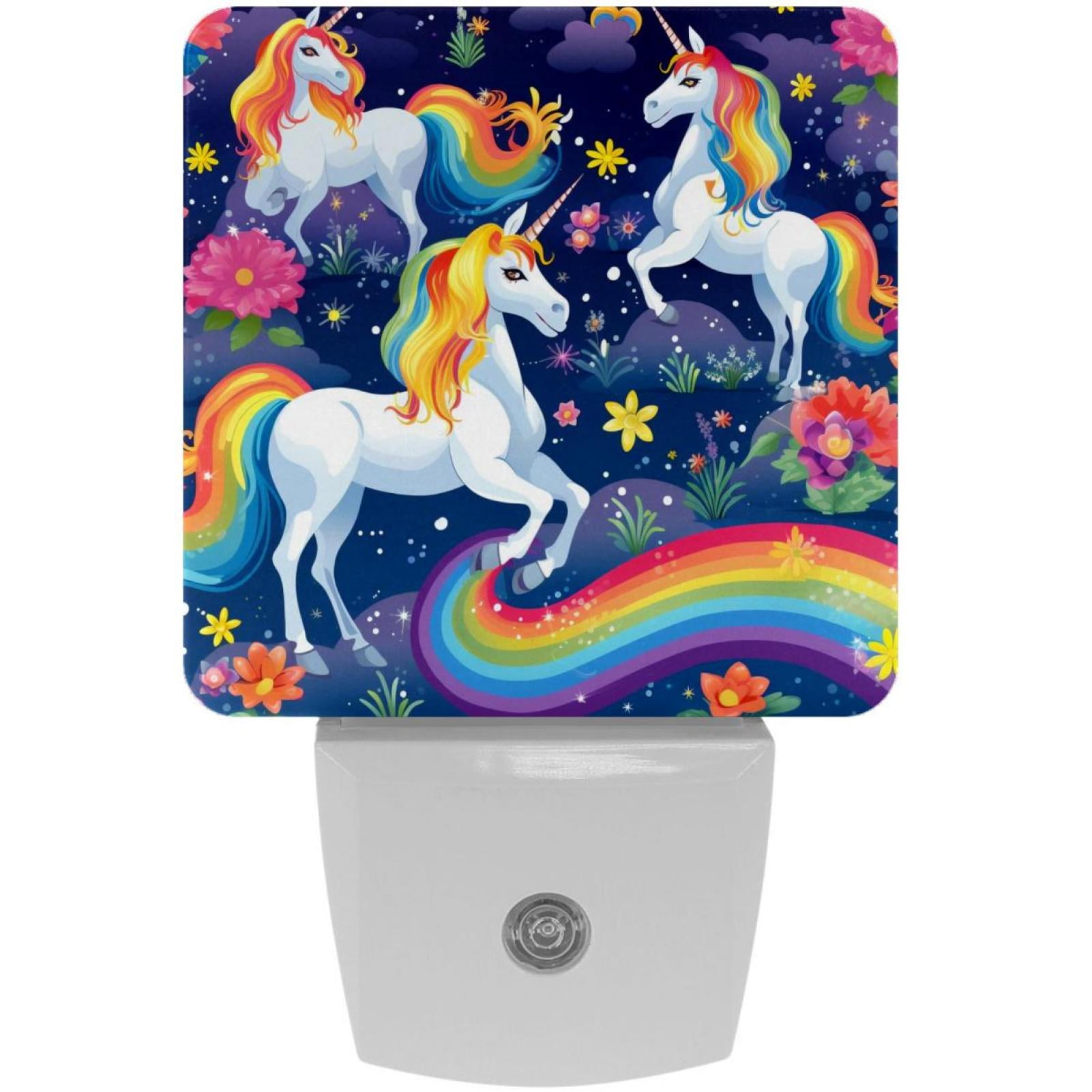 Rainbow Unicorns LED Square Night Lights - Energy Efficient and Sleek ...