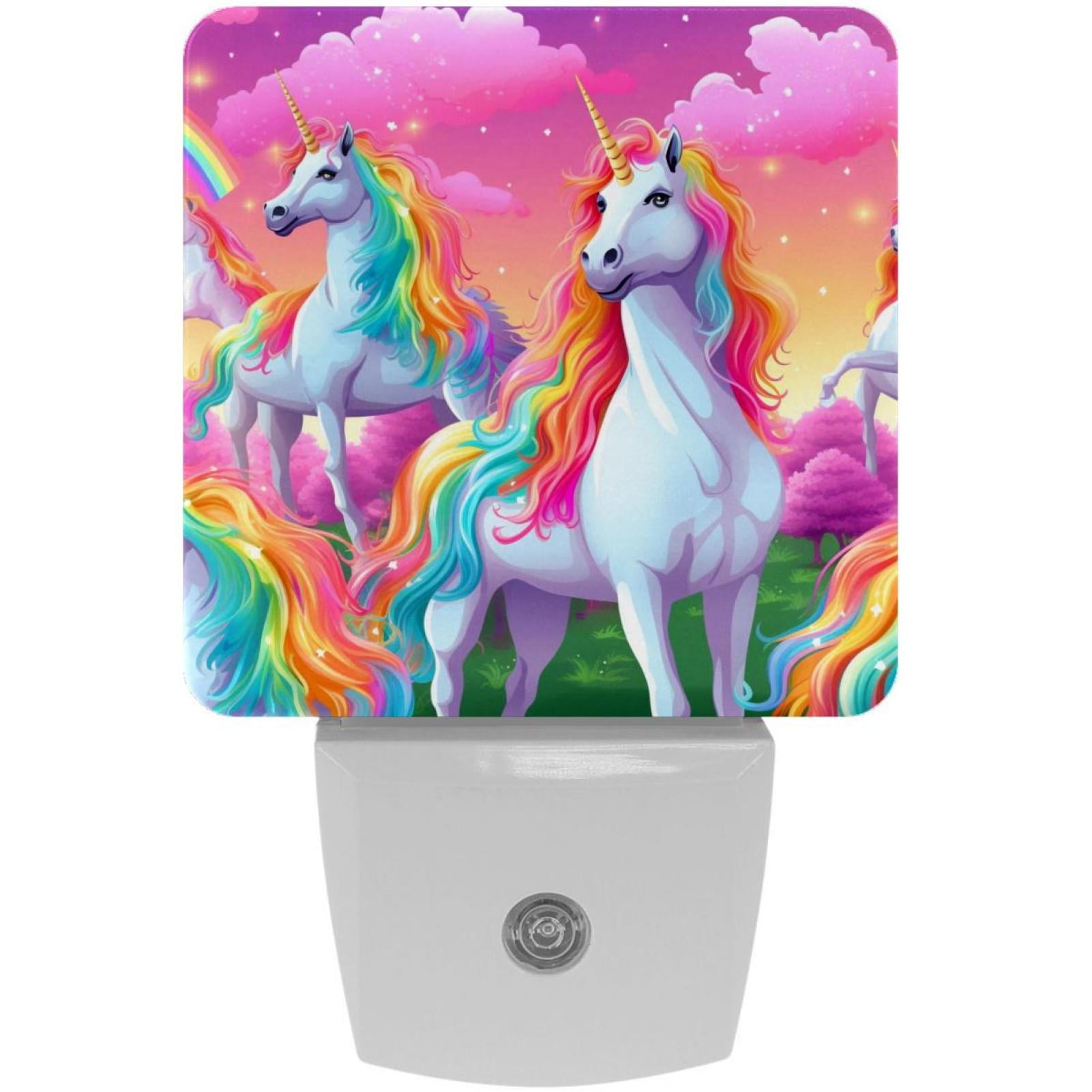 Rainbow Unicorns LED Square Night Lights - Energy Efficient and Sleek ...